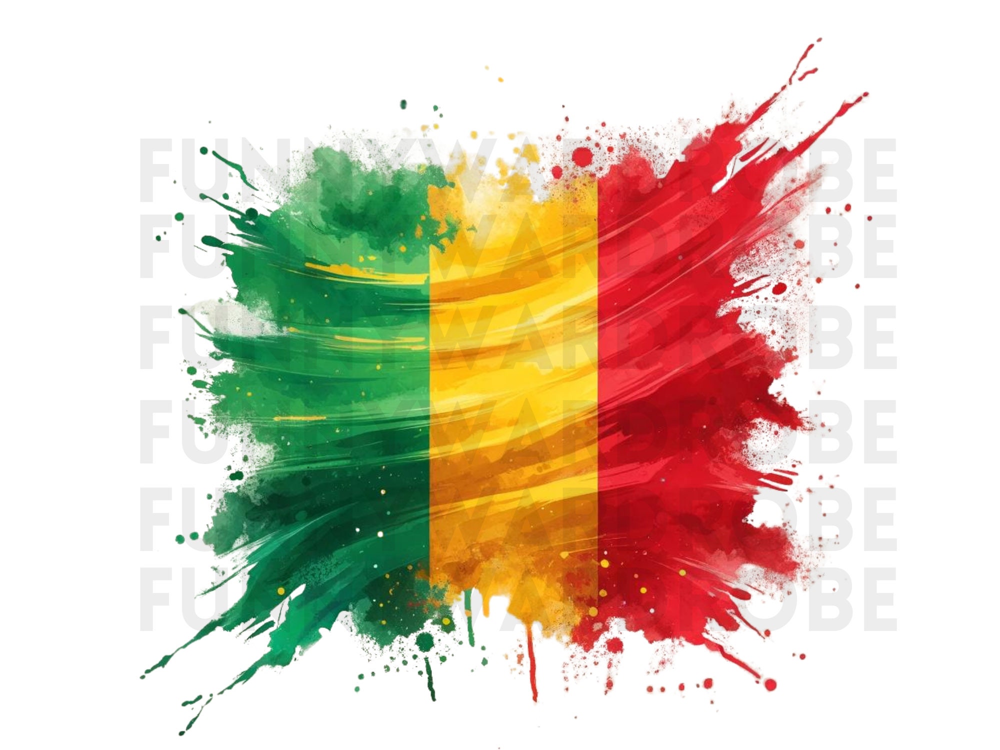 Mali Flag Watercolor Clipart: PNG SVG JPG Graphic (digital Download) - Etsy