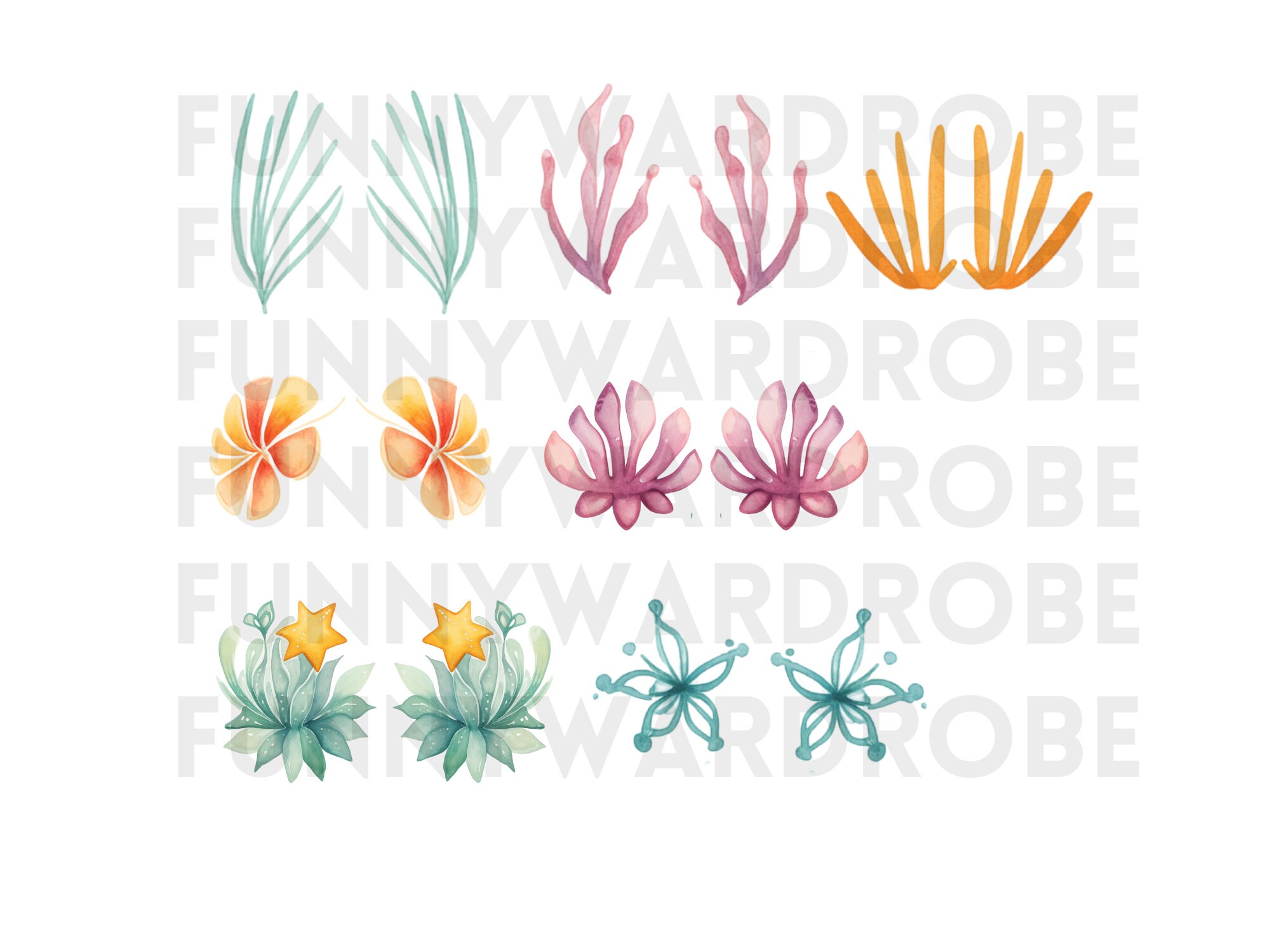 Watercolour Cute Baby Sea Creatures Clipart Bundle Under the Sea ...