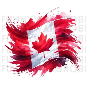 Canada Flag Watercolor Effect PNG SVG JPG Digital Clipart Clip Art ...