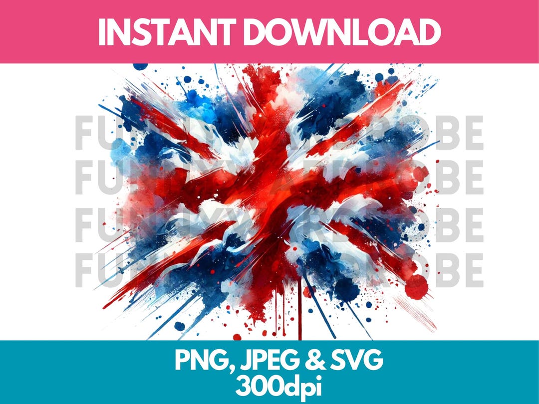 Great Britain Uk United Kingdom Flag PNG SVG JPG Watercolor Effect ...
