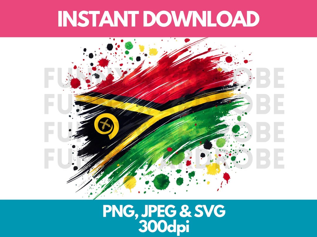 Vanuatu Flag Watercolor Clipart: PNG SVG JPG (digital Download) - Etsy