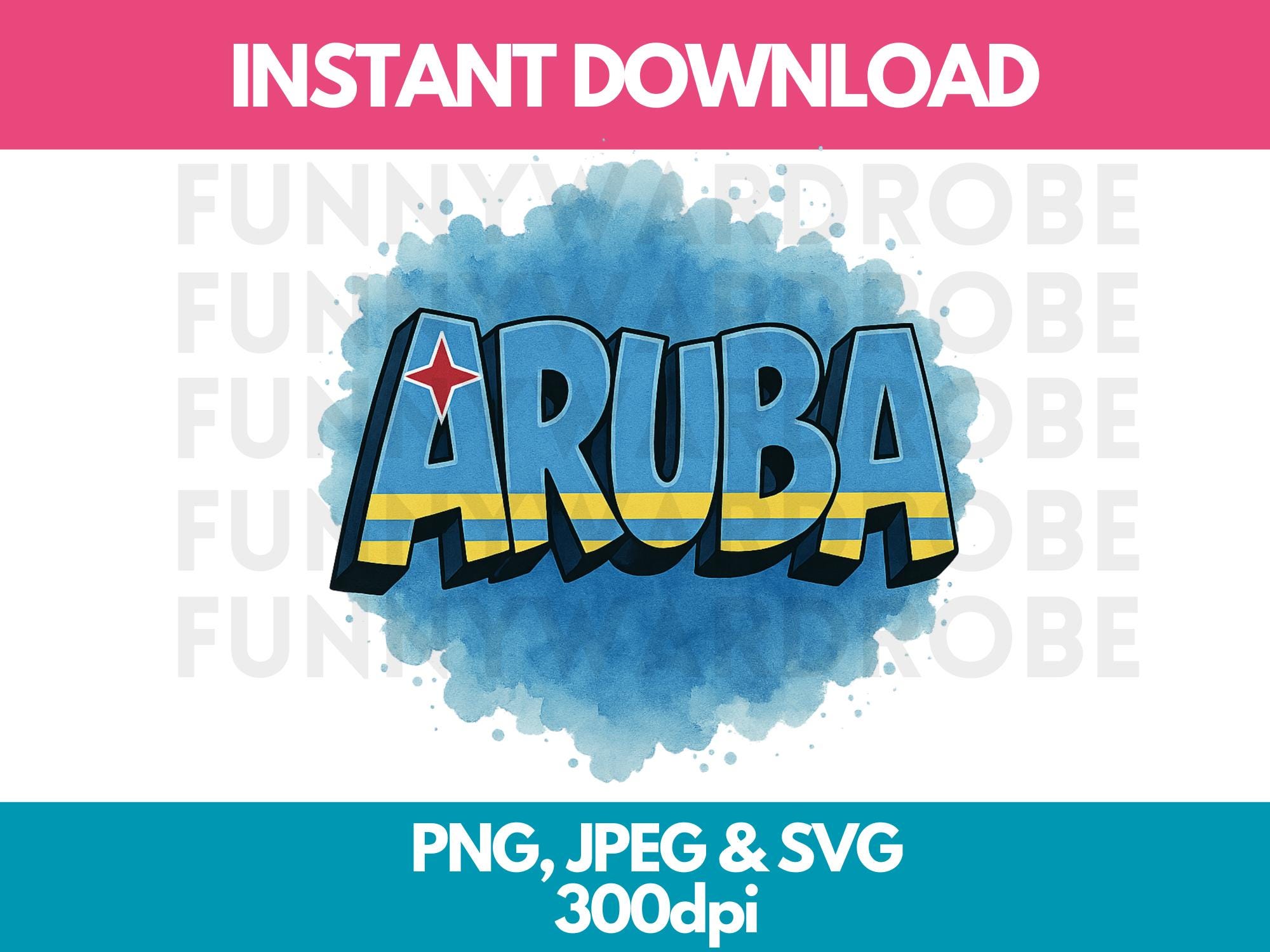 Aruba Flag Graffiti Art: PNG SVG JPG Clipart (digital Download ...