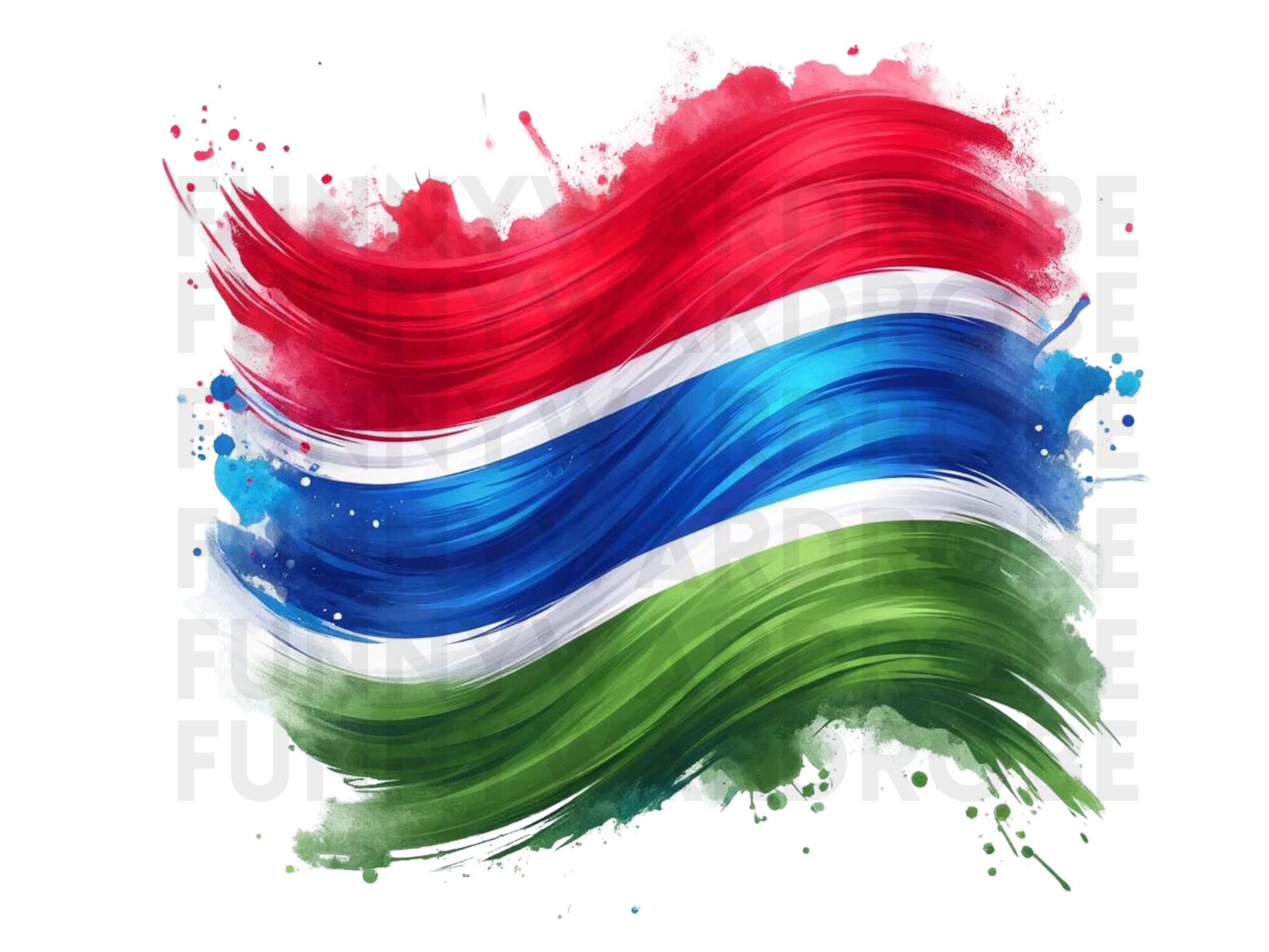 Gambia Flag Watercolor Effect PNG SVG JPG Digital Clipart Clip Art ...