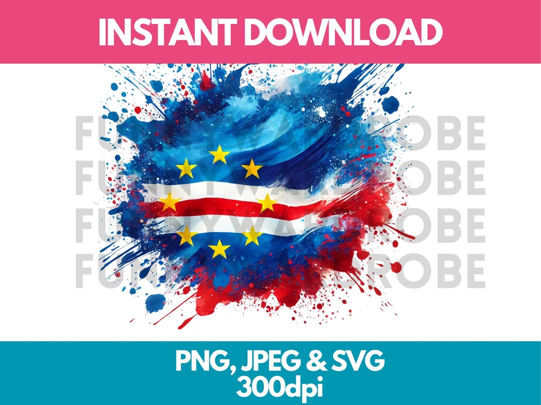 Cape Verde Flag Watercolor Clipart: PNG SVG JPG (digital Download) - Etsy