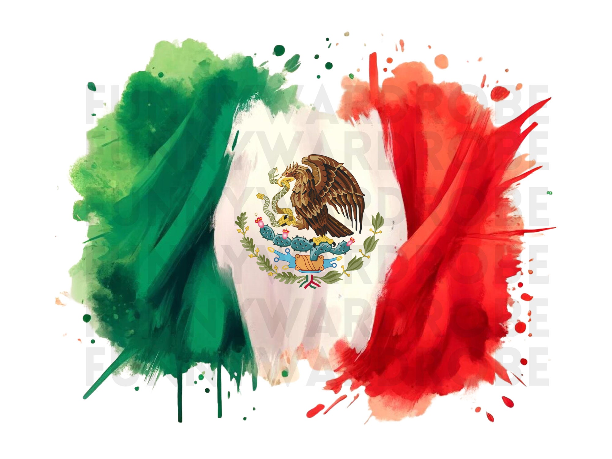 Mexico Flag Watercolor Clipart: PNG SVG JPG (digital Download) - Etsy