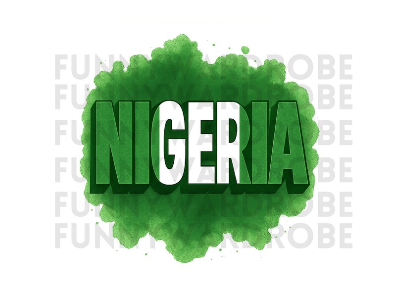 Nigeria Flag 3D Graffiti Text Word Art Wordart PNG SVG JPG Digital ...