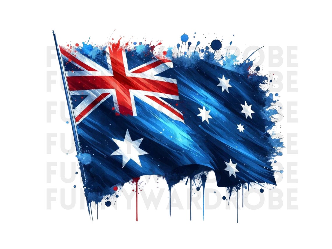 Australia Flag Watercolor Effect PNG SVG JPG Digital Clipart Clip Art ...