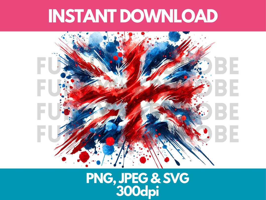 Great Britain Uk United Kingdom Flag PNG SVG JPG Watercolor Effect ...