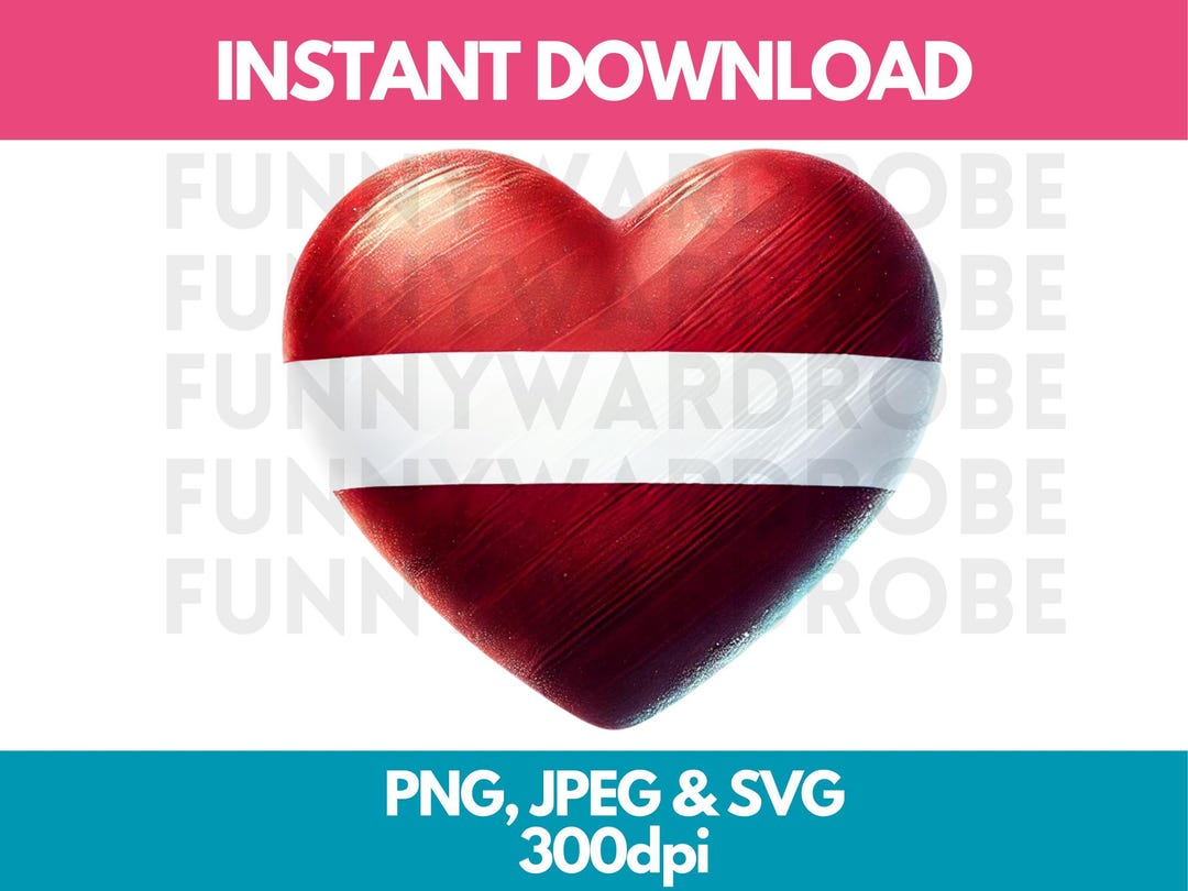 Latvia Heart Flag Watercolor Effect PNG SVG JPG Digital Clipart Clip ...