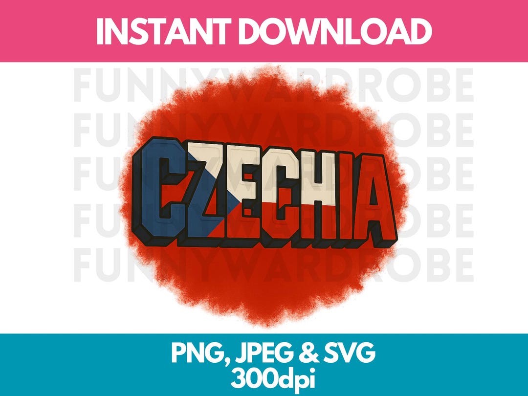 Czechia Flag 3D Graffiti Text Word Art Wordart PNG SVG JPG Digital ...