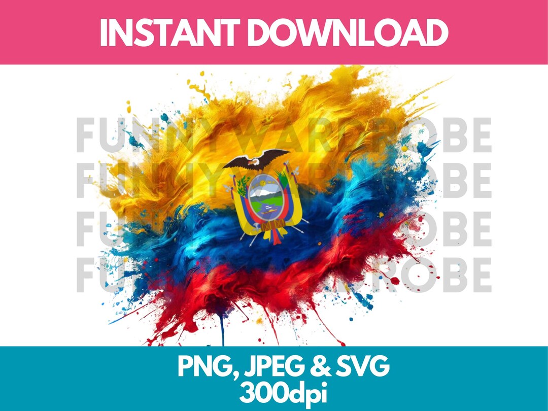 Ecuador Flag Watercolor Clipart: PNG SVG JPG (digital Download) - Etsy