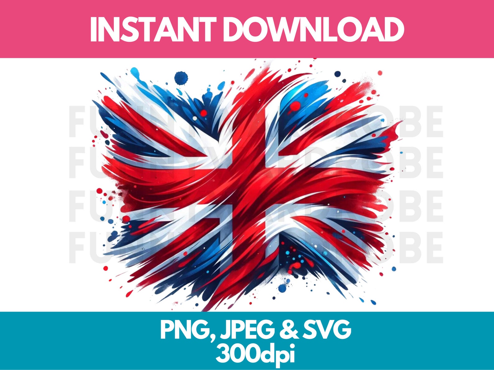 Great Britain UK Flag Watercolor Effect Svg Jpg Png Digital Clipart ...