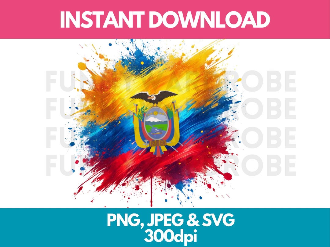 Ecuador Flag Watercolor Clipart: PNG SVG JPG (digital Download) - Etsy