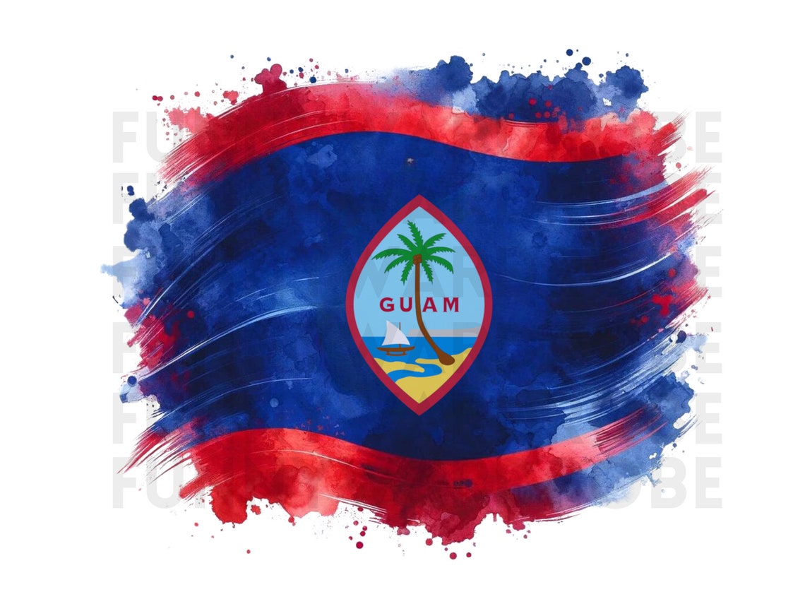 Guam Flag Watercolor Clipart: PNG SVG JPG Graphic (digital Download) - Etsy