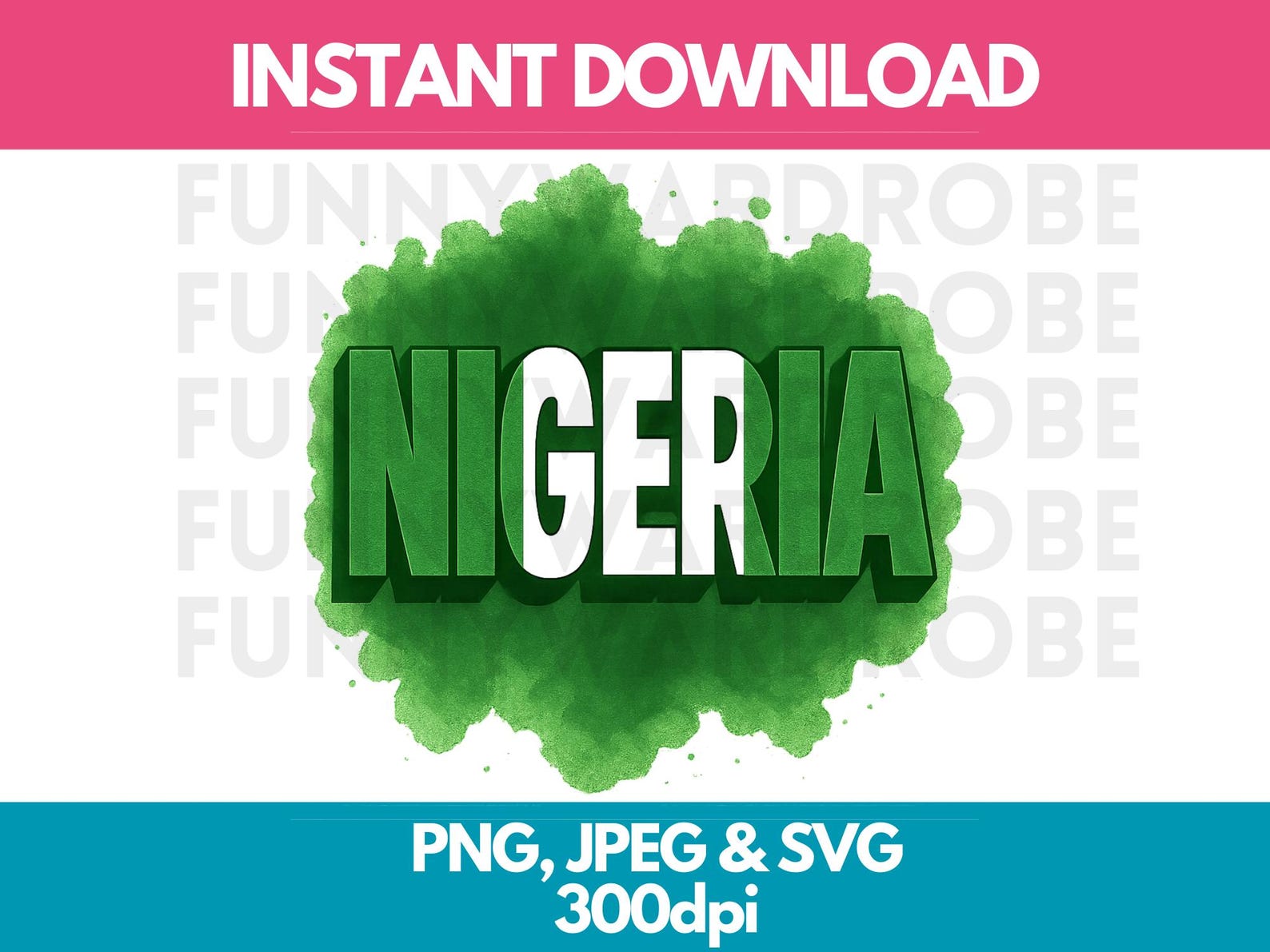 Nigeria Flag 3D Graffiti Text Word Art Wordart PNG SVG JPG Digital ...