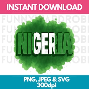 Nigeria Flag 3D Graffiti Text Word Art Wordart PNG SVG JPG Digital ...
