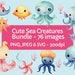 Watercolour Cute Baby Sea Creatures Clipart Bundle - Under the Sea ...