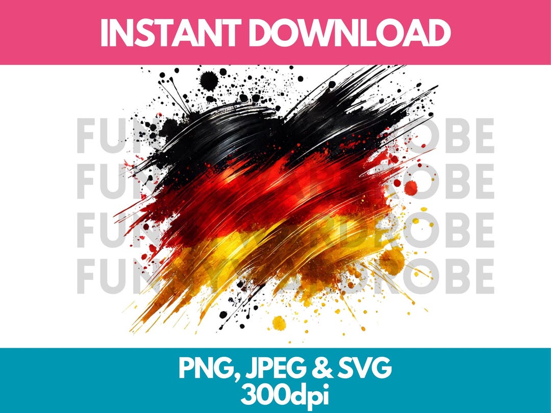 Germany Flag Watercolor Clipart: PNG SVG JPG Graphic (digital Download ...