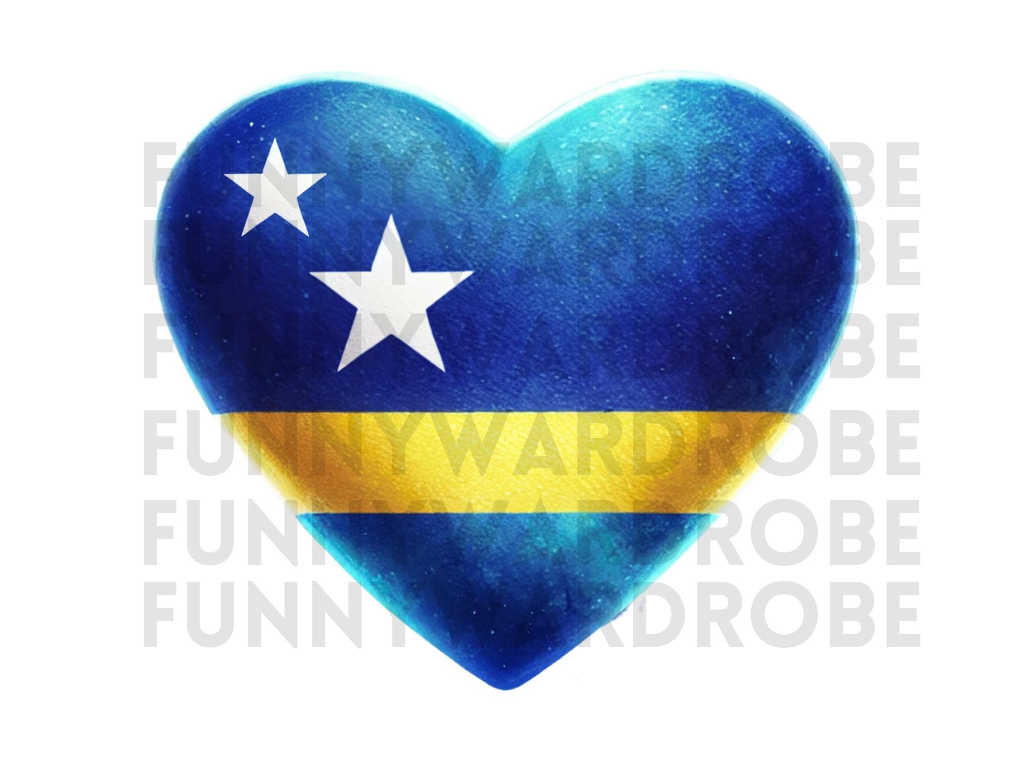 Curacao Heart Flag Watercolor Clipart: PNG SVG JPG (digital Download ...