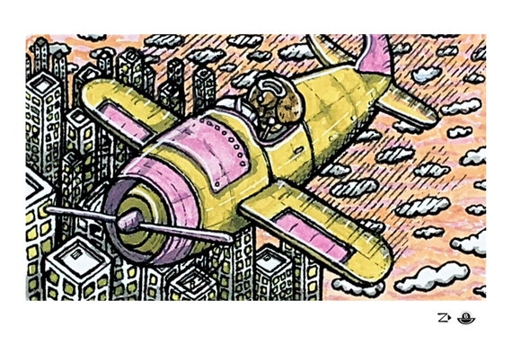 Hot Dog Pilot A4 Print - Etsy