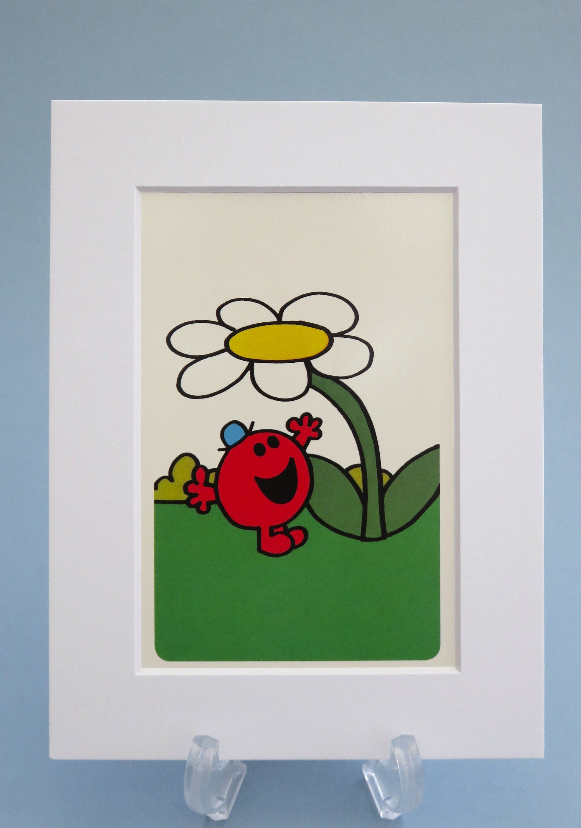 Mr Men Vintage Print of Mr Small, in a New Bright White Mount, 6x8 Inch ...
