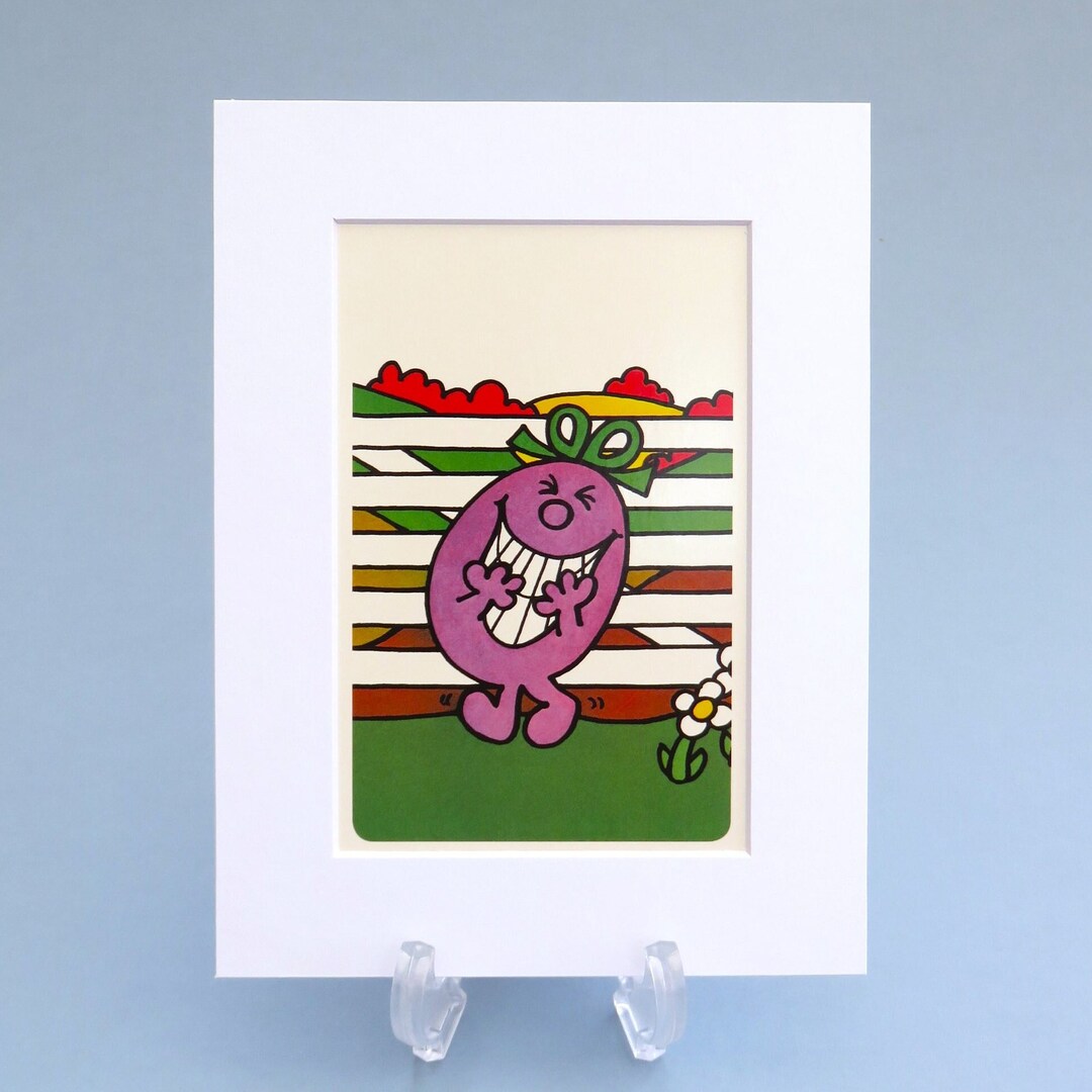 Mr Men Vintage Print Little Miss Naughty in a New Bright White Mount ...