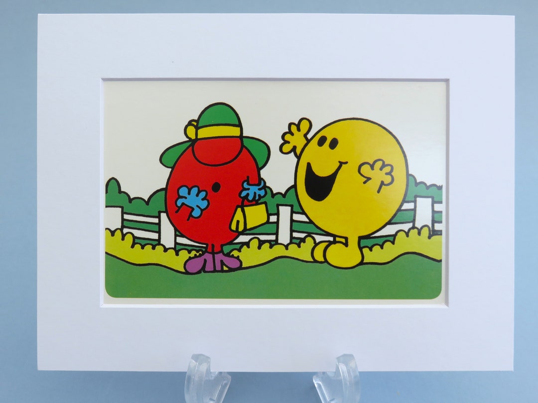 Mr Men Vintage Print Little Miss Scatterbrain in a New Bright White ...