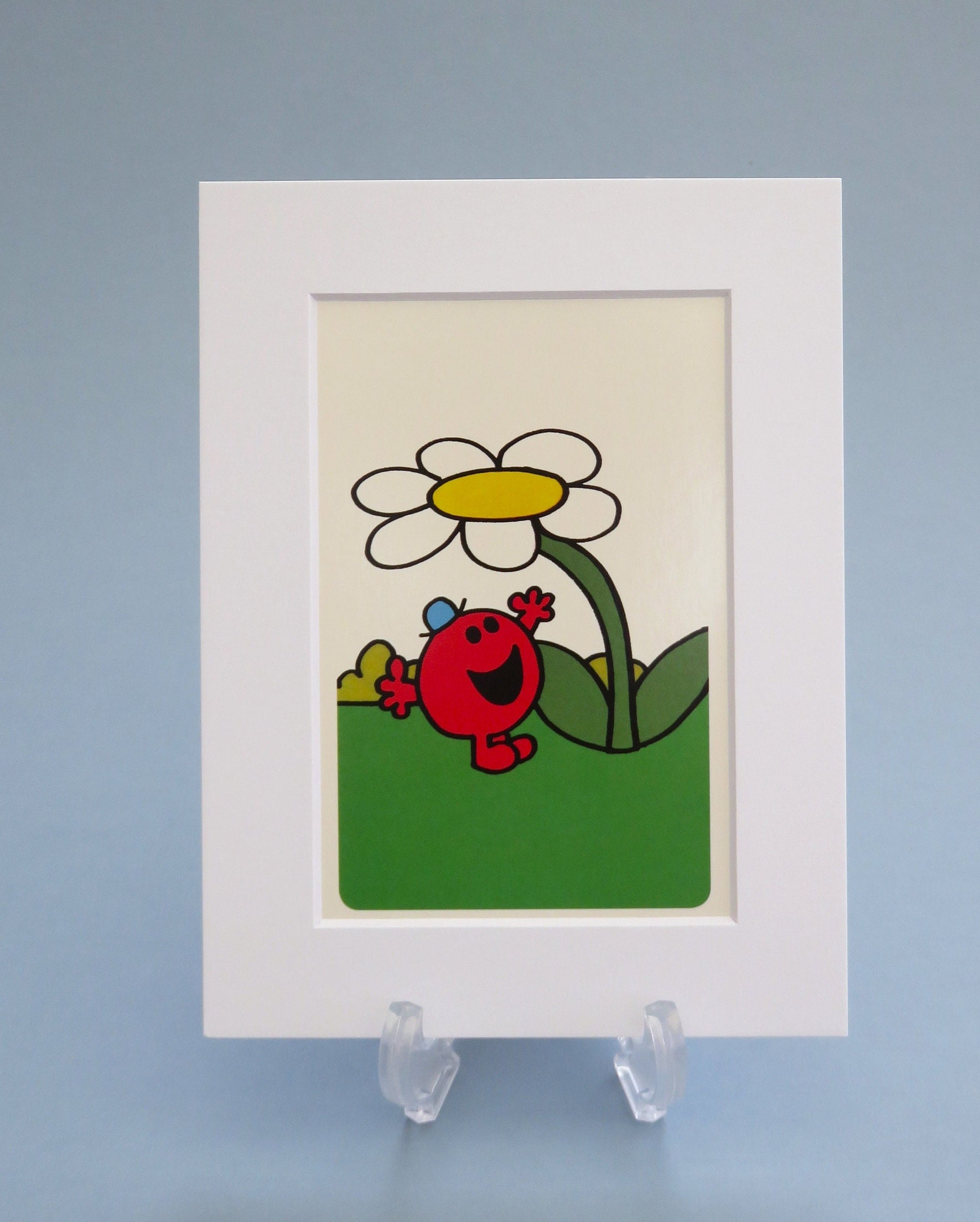 Mr Men Vintage Print of Mr Small, in a New Bright White Mount, 6x8 Inch ...