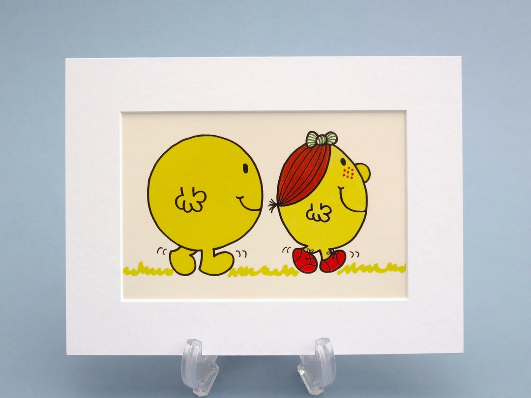 Mr Happy and Little Miss Magic Vintage Print in a New Bright White ...