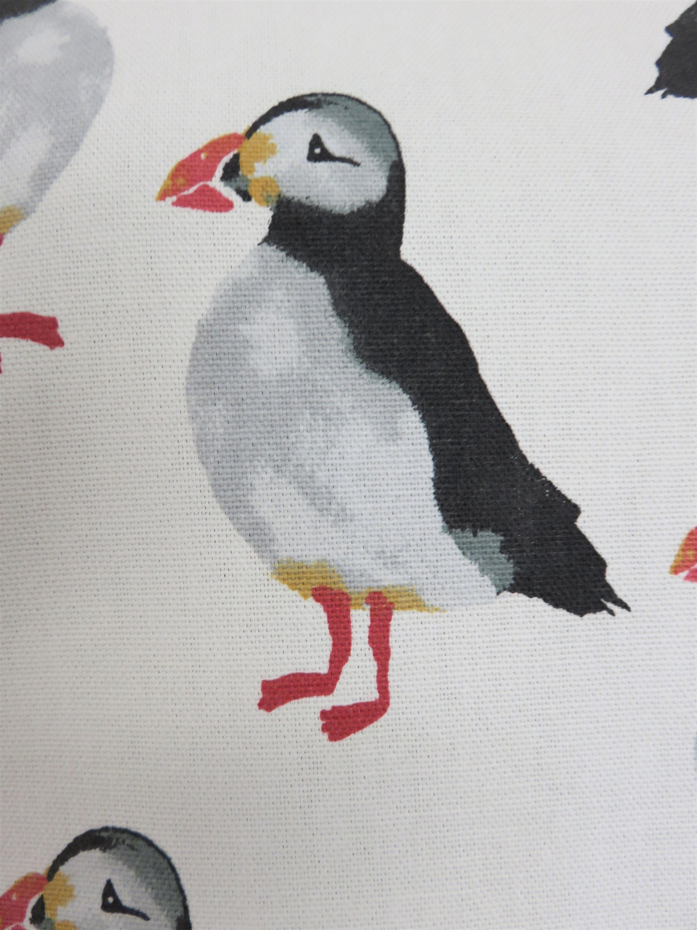 Puffin Bird Print Apron, Pure Cotton Fabric. Handmade Pretty Cooking ...