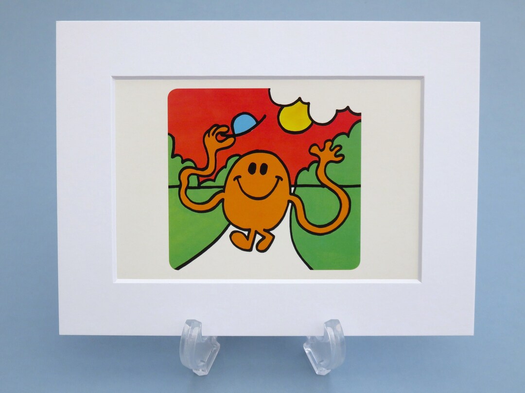 Mr Men Vintage Print of Mr Tickle in a New Bright White Mount, 6x8 Inch ...