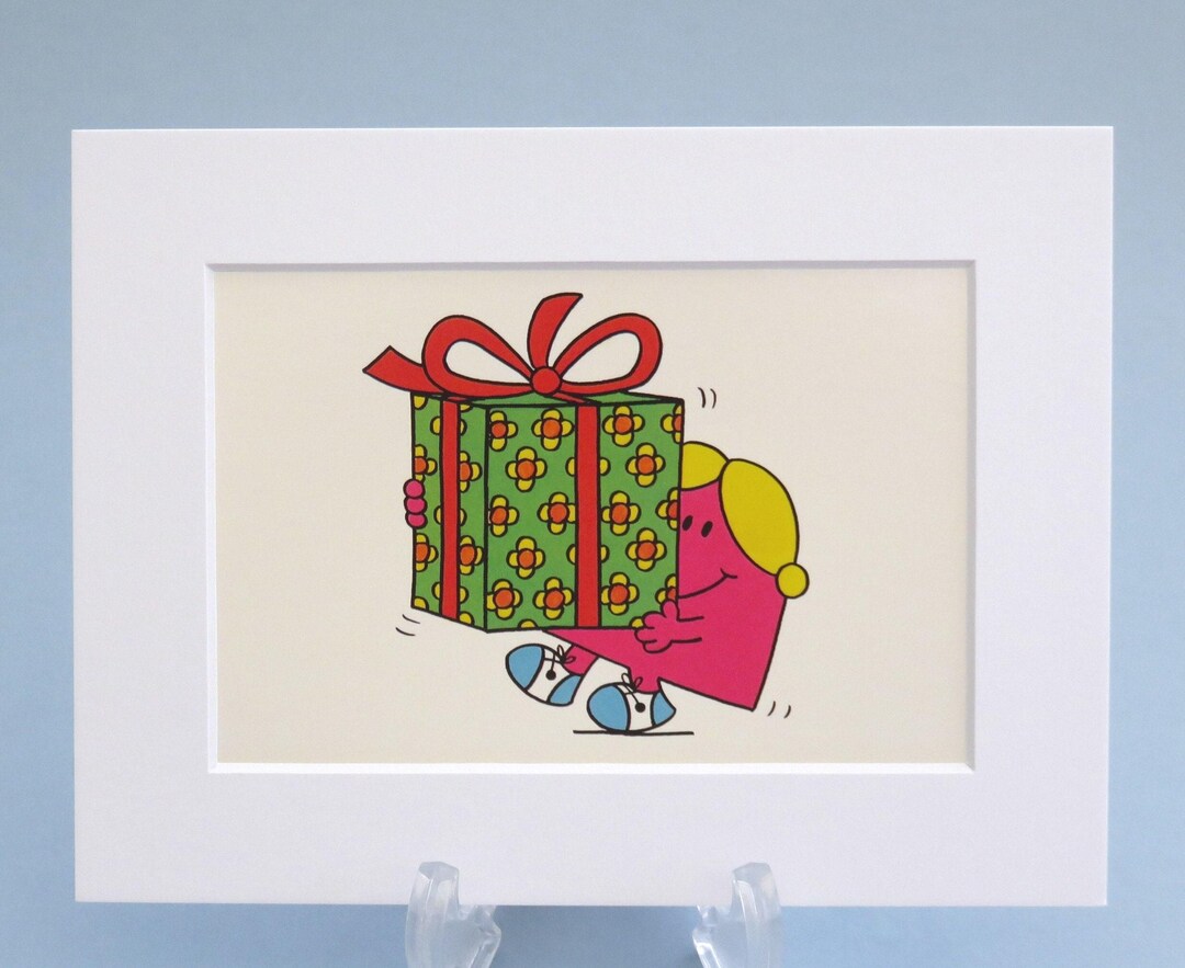 Mr Men Vintage Print of Little Miss Chatterbox, in a New Bright White ...