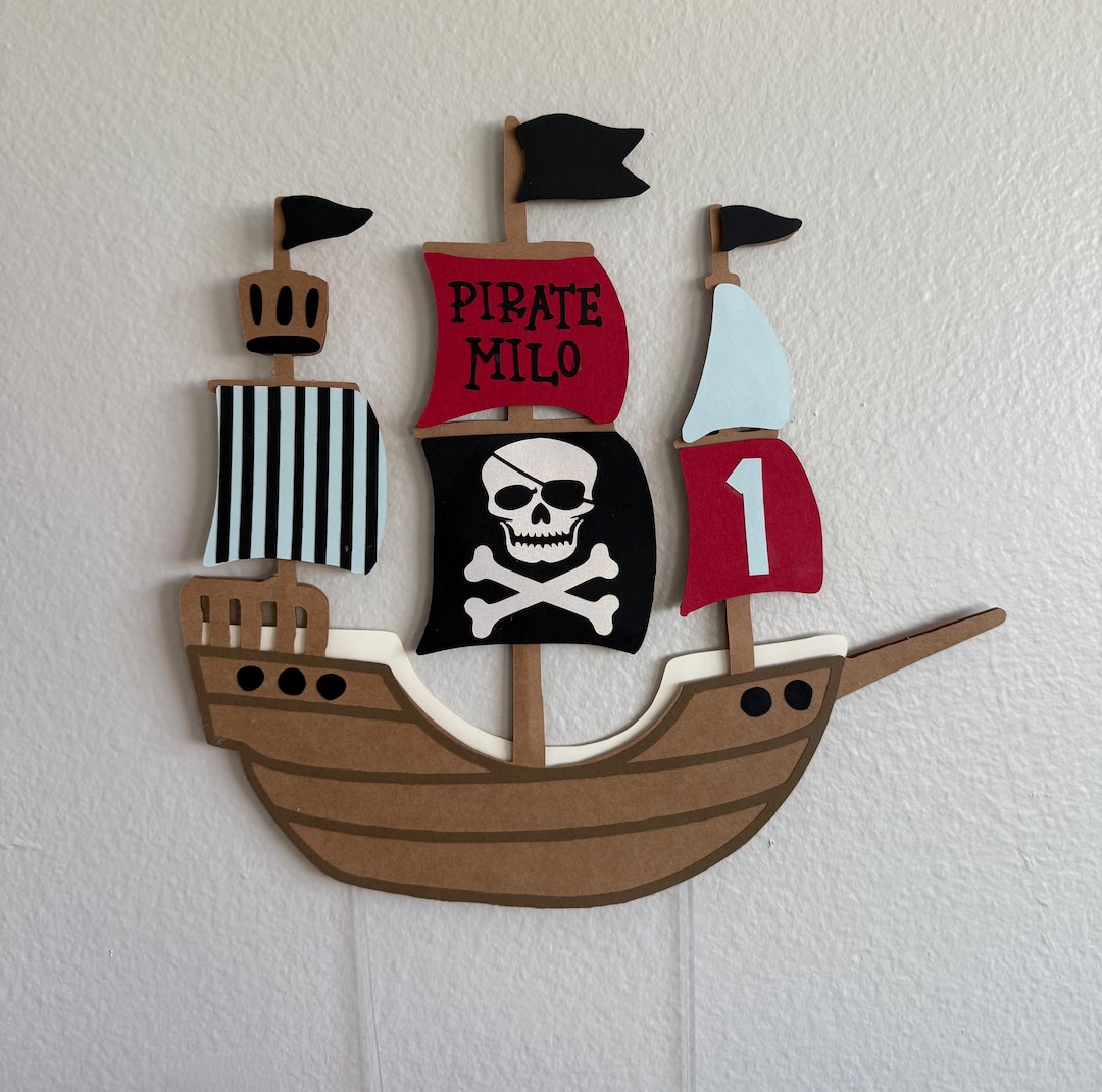 Personalized Pirate Ship Cake Topper - Custom Name & Age - Pirate ...