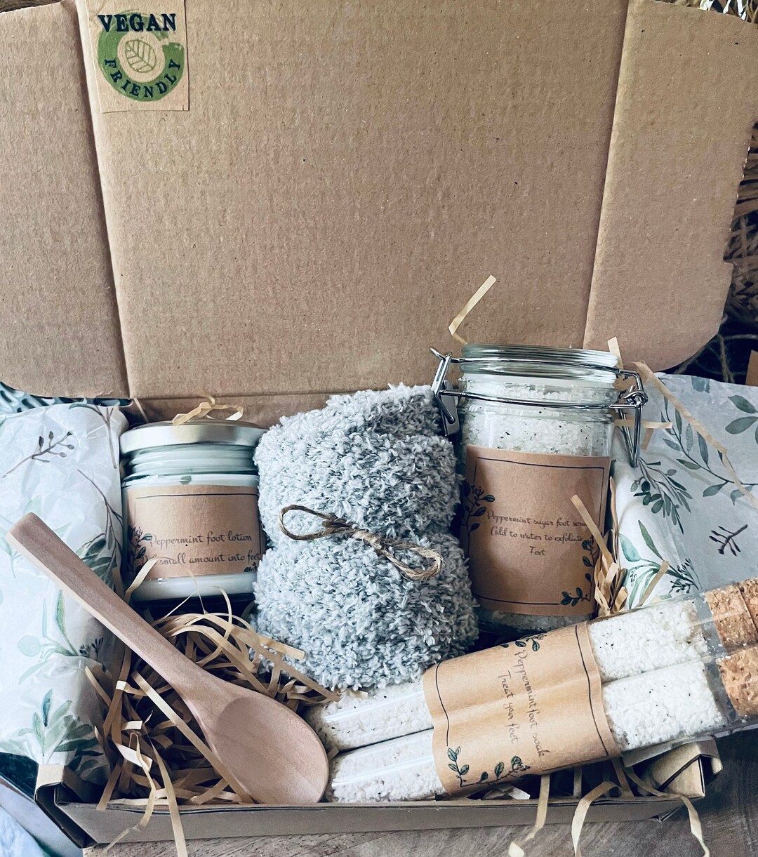 Peppermint foot rescue spa gift box,self care gift, personalised gift ...