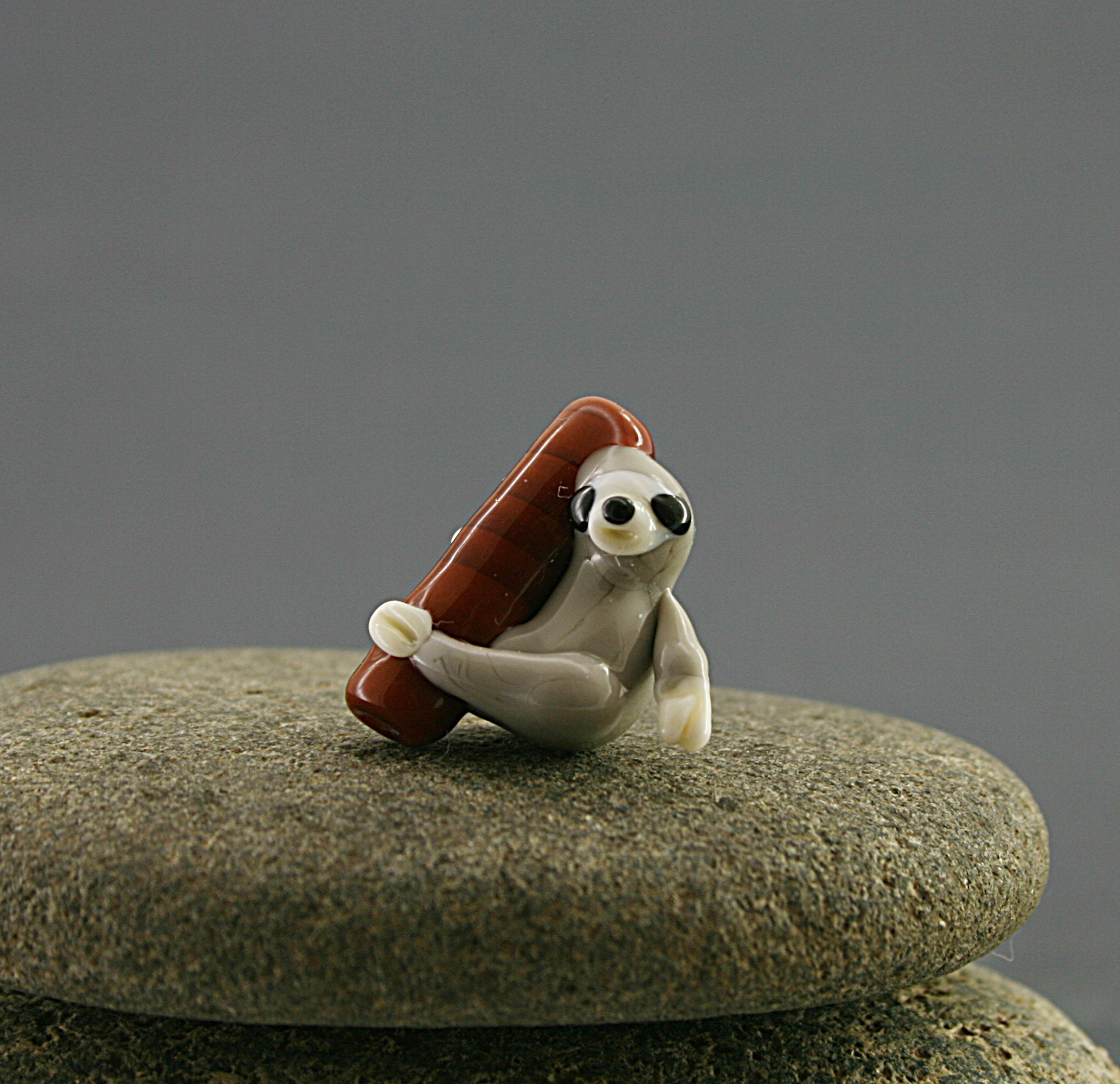 Lampwork Beadsglass Beads Sloth Beads Glass Sloth Glass Figurines ...