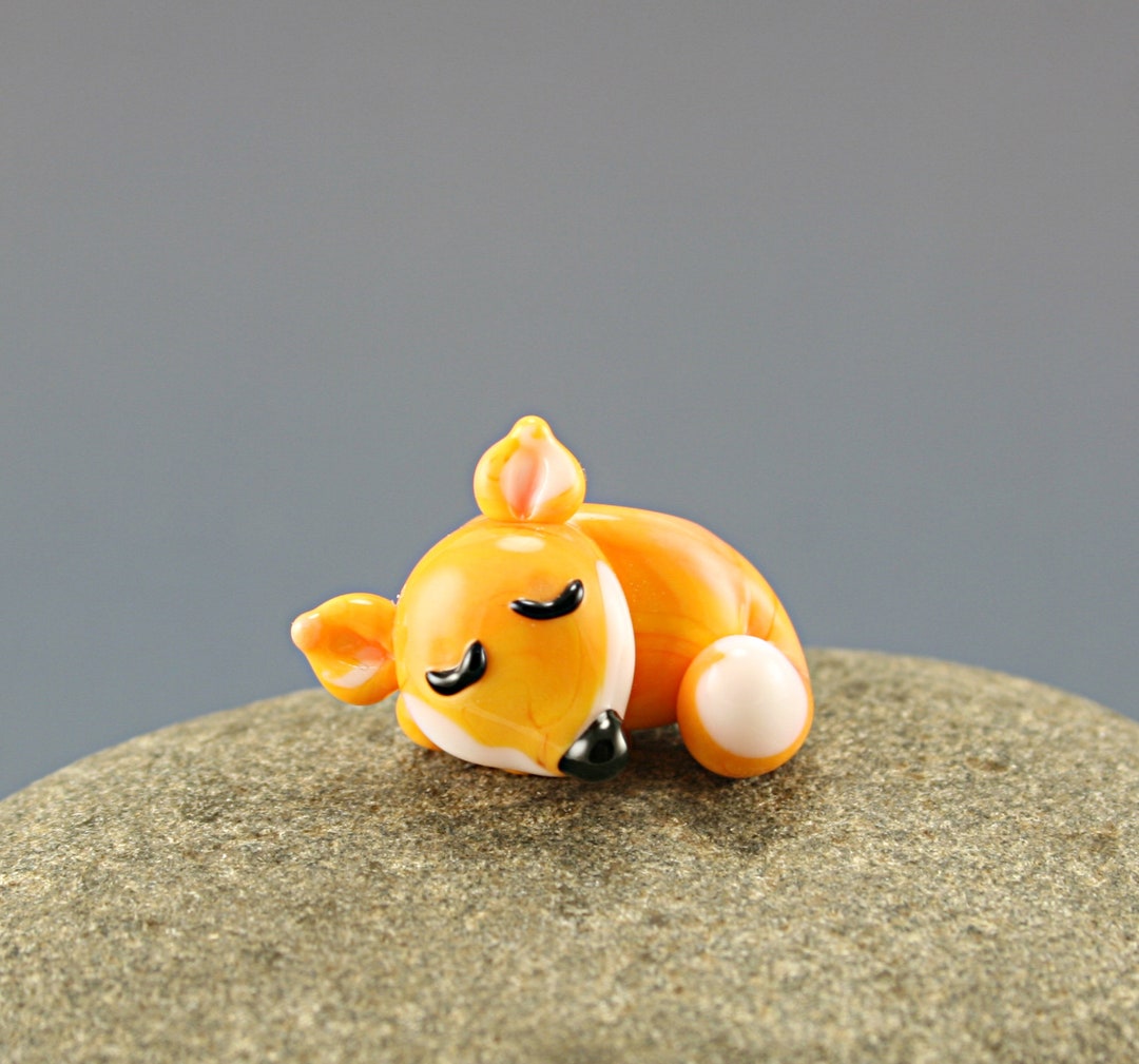 MINI GLASS ANIMALS Fox Figurine Miniature Fox Gifts Tiny Glass ...