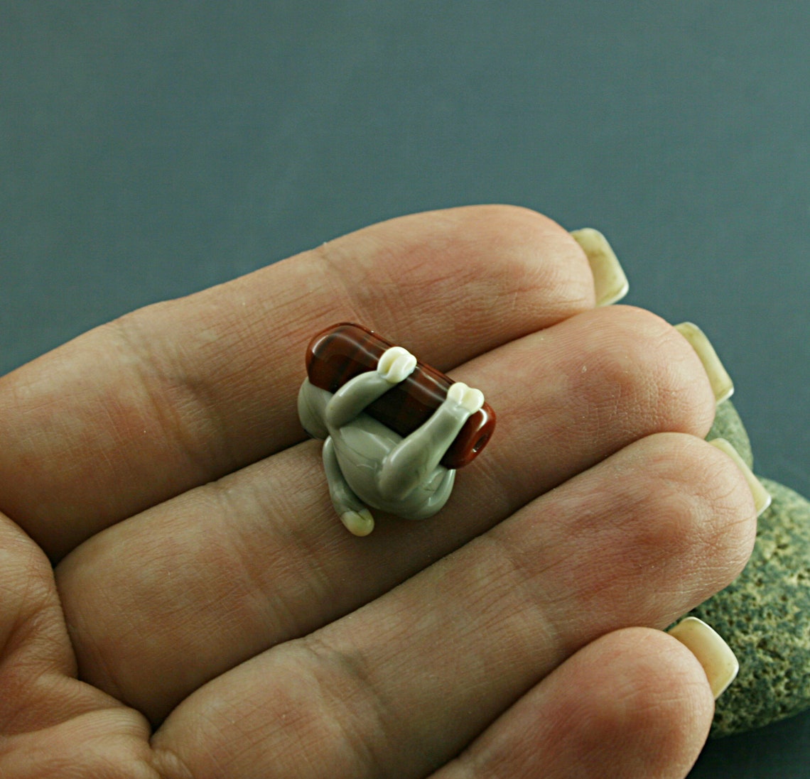 Lampwork Beadsglass Beads Sloth Beads Glass Sloth Glass Figurines ...