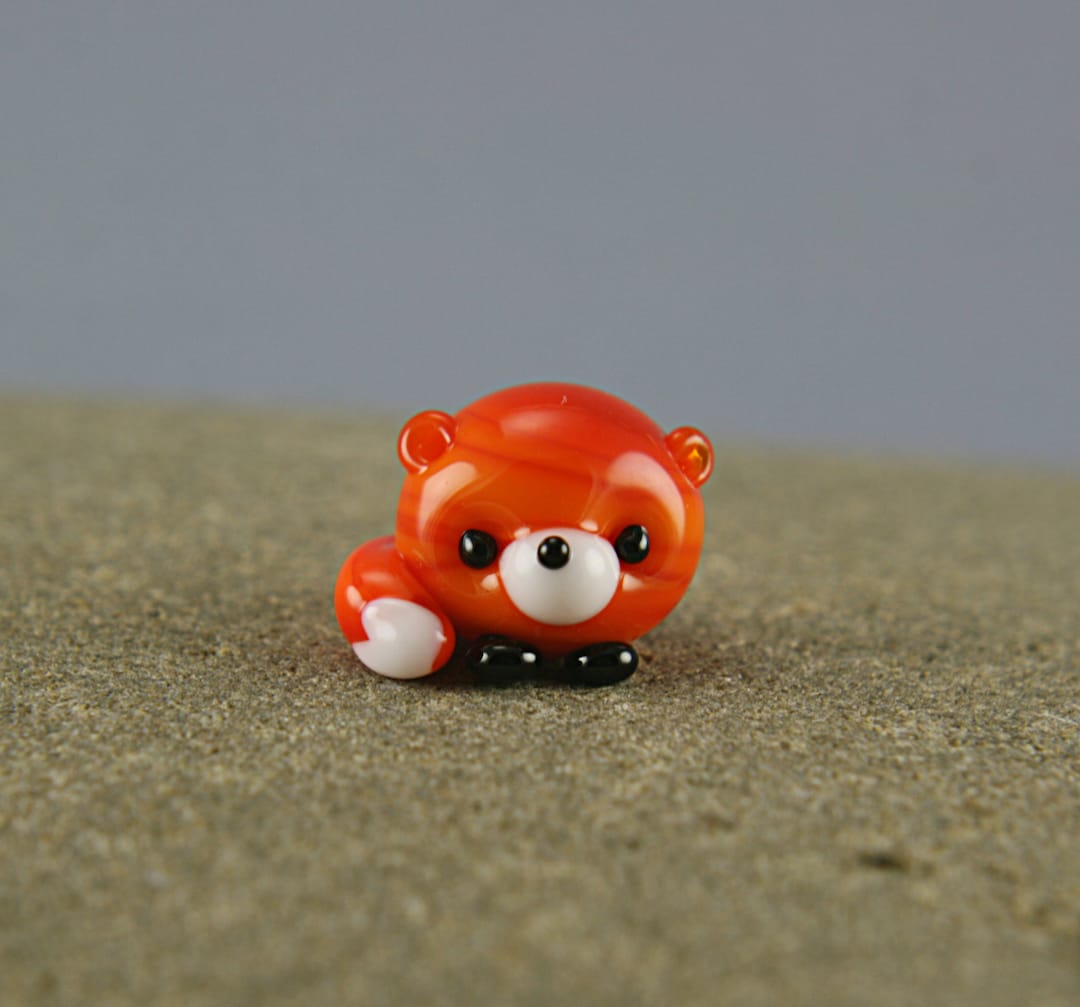 MINI GLASS ANIMALS Fox Figurine Miniature Fox Gifts Tiny Glass ...