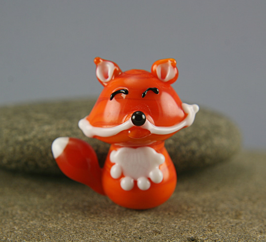MINI GLASS ANIMALS Fox Figurine Miniature Fox Gifts Tiny Glass ...