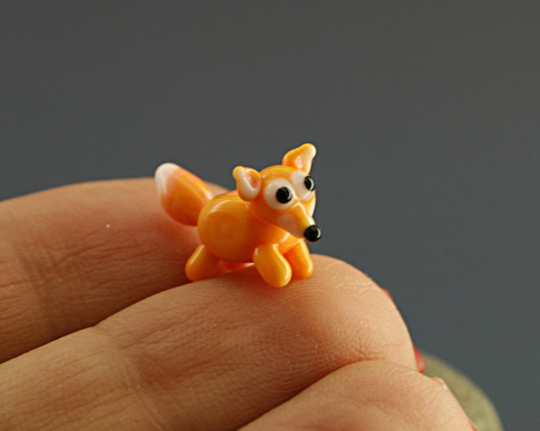 Tiny Glass Fox for Terrarium Decoration or Living Room Decor / Tiny ...