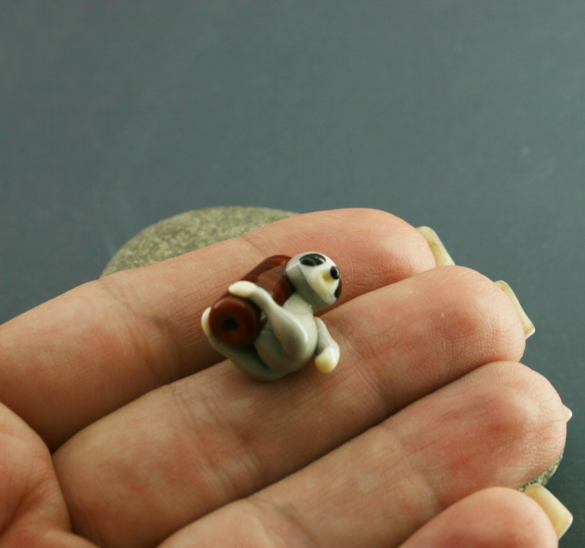 Lampwork Beadsglass Beads Sloth Beads Glass Sloth Glass Figurines ...