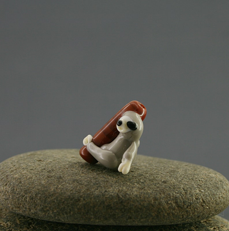 Lampwork Beadsglass Beads Sloth Beads Glass Sloth Glass Figurines ...