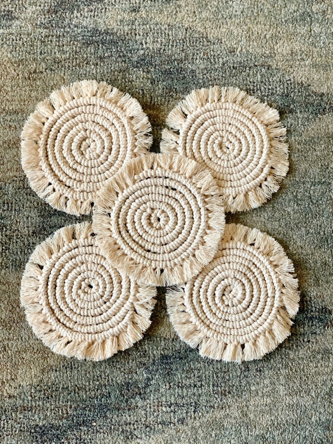 Macrame Coasters - Placemats - Centerpieces - Diffuser Mats - Round ...