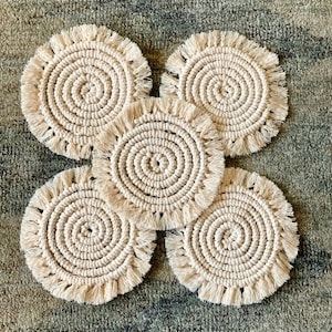 Macrame Coasters - Placemats - Centerpieces - Diffuser Mats - Round ...