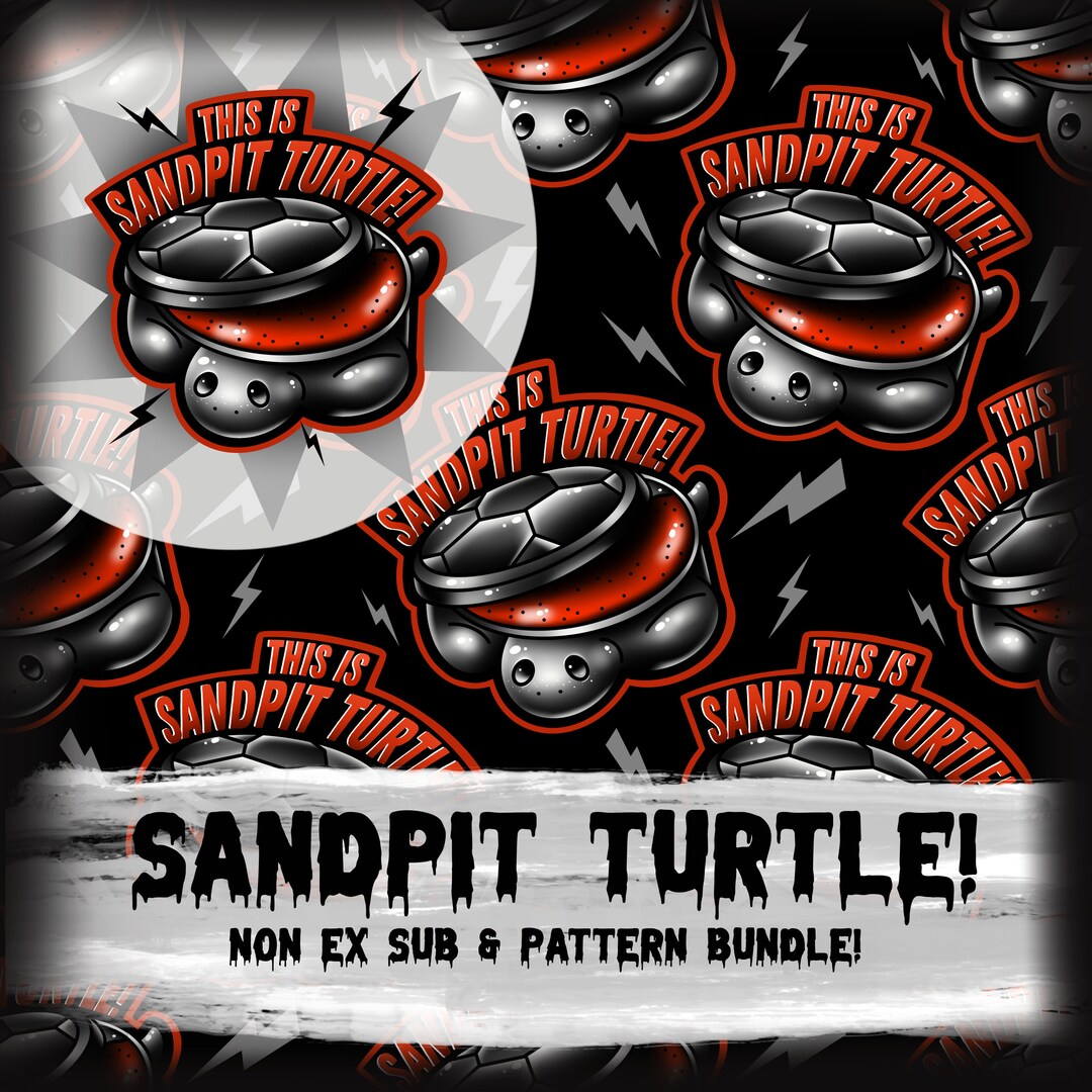 Sandpit Turtle Digital Seamless Pattern, Sublimation Design, Halloween ...