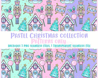 Pastel Christmas Seamless Digital Files for Download Plus Sublimation ...