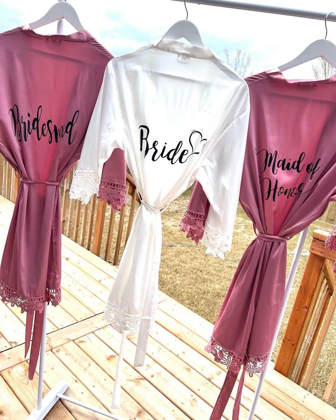 Bridesmaid Robes Bridal Party Satin Robes Bride Wedding Party Robe ...
