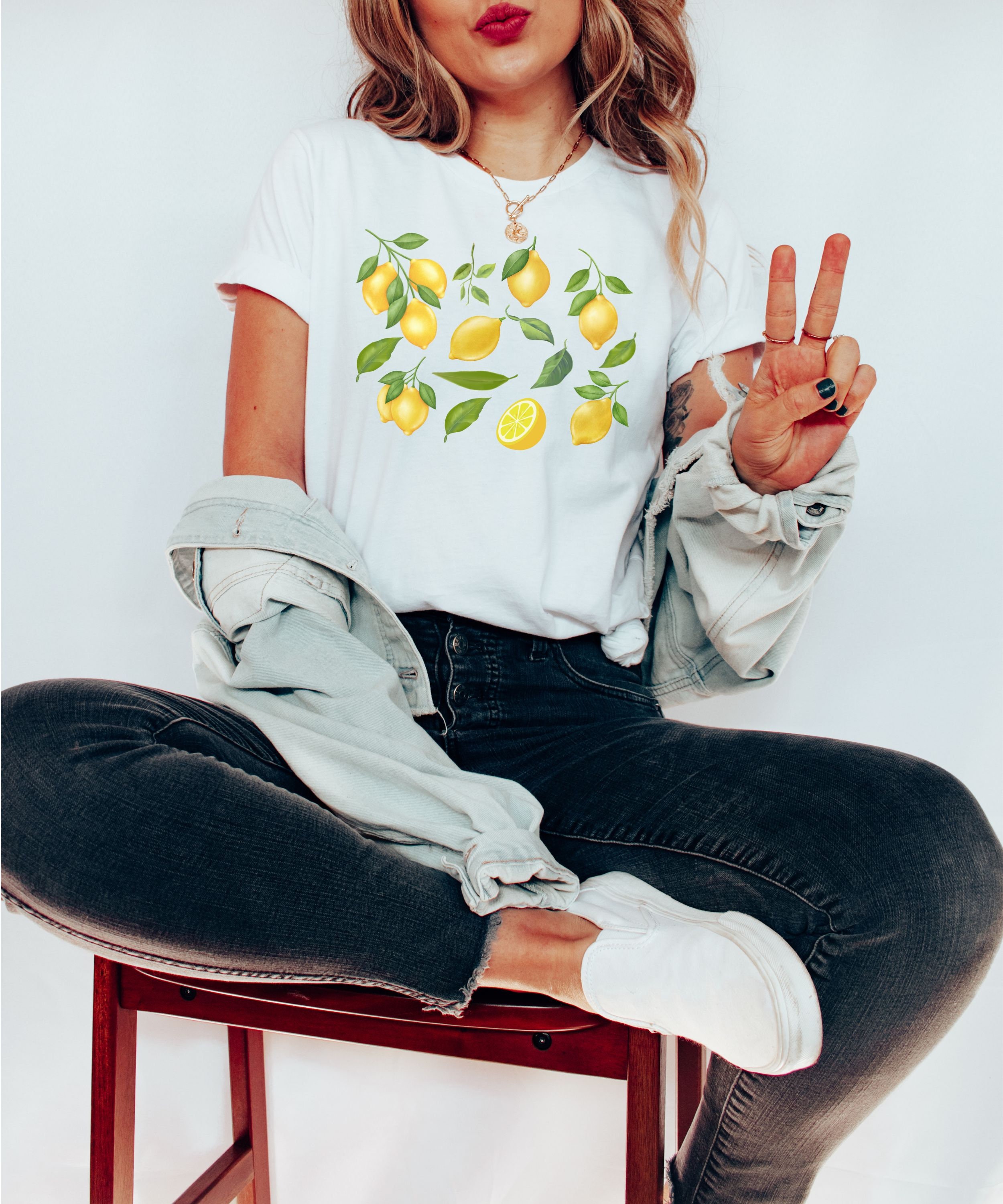 Lemon Shirt, Citrus Fruit Shirt, Botanical Graphic T-shirt, Cottage ...