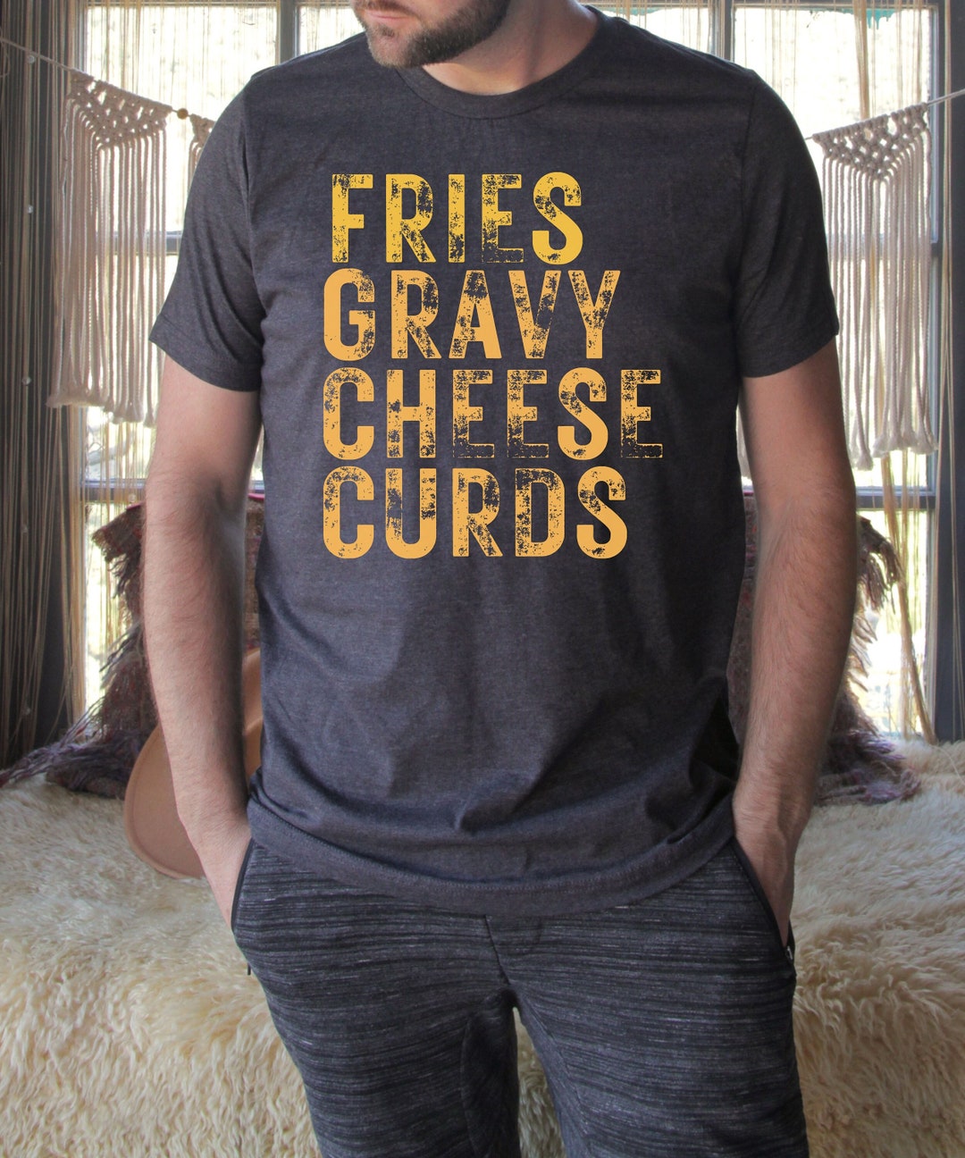 Poutine Shirt, Fries Gravy Cheese Curds, Funny Foodie Shirt, Montreal ...