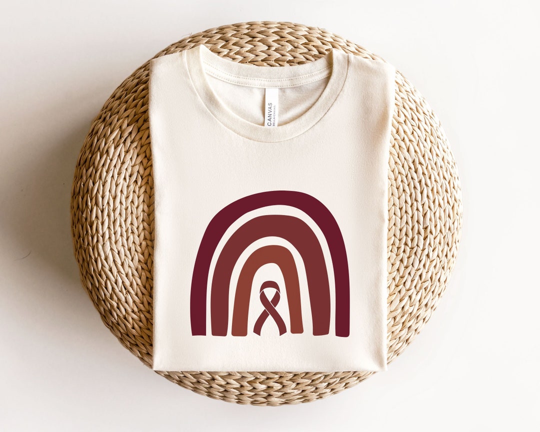 Multiple Myeloma Cancer Shirt, Burgundy Ribbon Shirt, Cancer Warrior ...